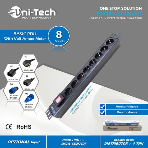 Jual Power Distribution Unit PDU 8 Holes Germany Type with AV2 Meter ...