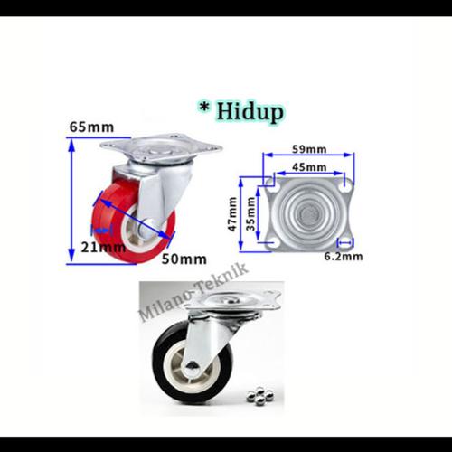 Jual Roda Troli 2 " Roda Caster Roda Etalase Roda Gepeng Roda Nilon 2 ...