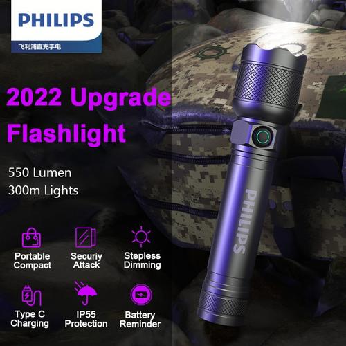 Jual Philips Senter Led Flashlight Torch Super Terang Rechargeable ...