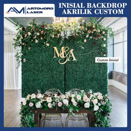 Jual dekorasi nama inisial backdrop wedding akrilik | cutting huruf ...