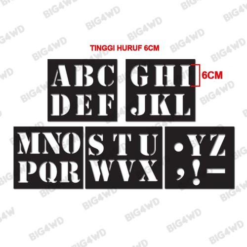 Jual STENCIL MAL CETAKAN CAT SEMPROT HURUF DAN ANGKA - HURUF 6CM ...