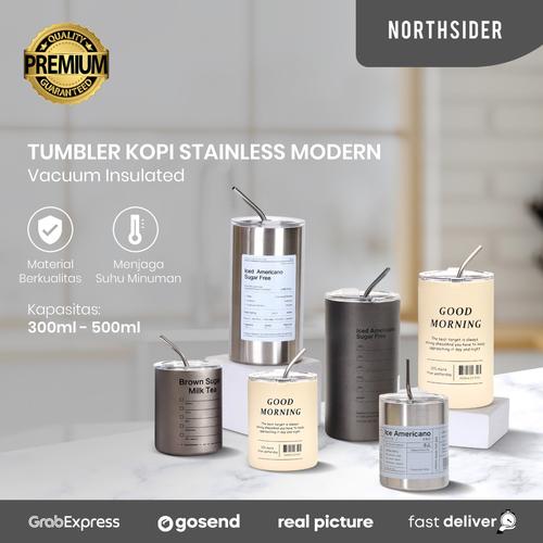 Jual Tumbler kopi coffee mug double wall stainless straw Korea RH-7 ...