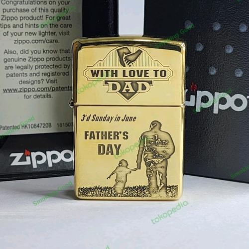 Jual Zippo Original Armor Happy Father's Day 2 sisi Japan Finish ...