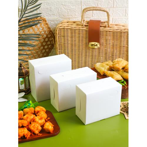 Jual GS Kotak Makan Putih Polos Tebal Premium/Dus Kue/Snack Box/Kotak ...