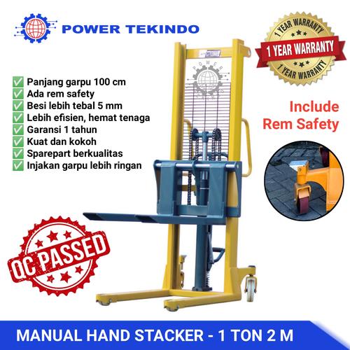 Jual (Ada Rem) AMW Hand Stacker 1 Ton 2 Meter Manual Car Lift Forklift ...