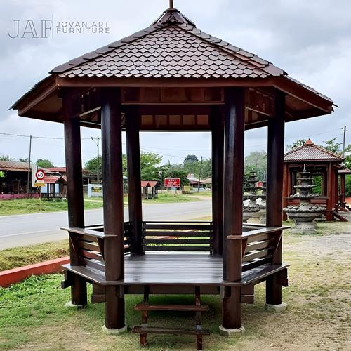 Jual Gazebo Minimalis Kayu Kelapa Ukuran 2,5 Meter - Jovan Art ...