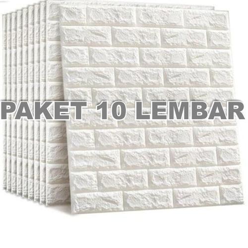 Jual Wallpaper Dinding Foam 3D Bata Putih 70x77 cm 10 Lembar - Bata ...