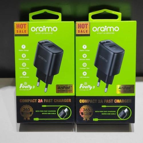 Jual oraimo charger fast charging+kabel micro USB OCW-E66S+M53 - Putih ...