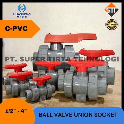 Jual C-PVC Ball Valve Union Socket Sch.80 PN10 - 2 Inch - Kab ...