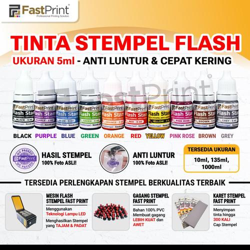 Jual Fast Print Tinta Stempel Flash Warna Anti Luntur 5 ML - Merah Muda ...