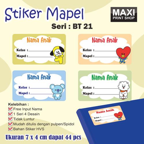 Jual stiker label buku pelajaran sekolah Custom Nama - Kota Tangerang ...