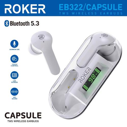 Jual HEADSET - HF - EARPHONE TWS ROKER CAPSULE EB322 WIRELESS EARBUDS ...