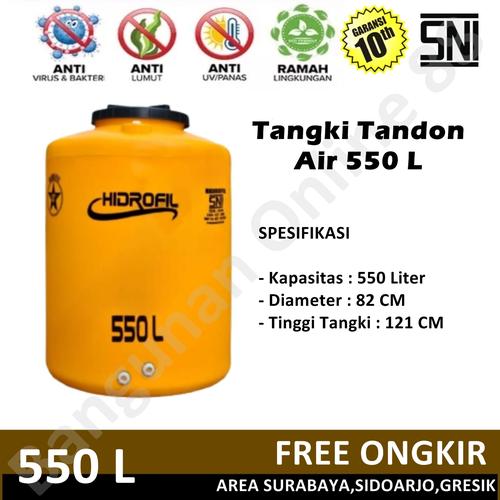 Jual Toren Air Tangki Air Tandon Air Hidrofil 550 Liter Garansi Murah ...