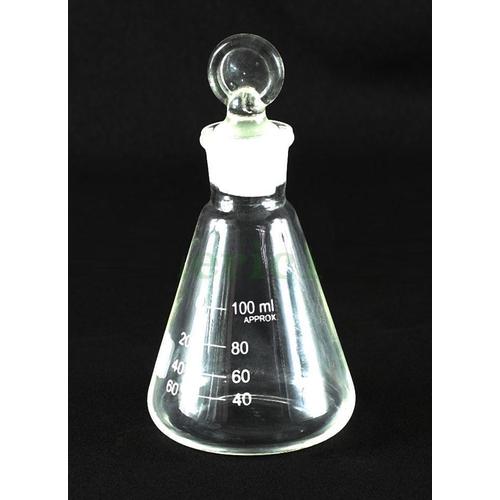 Jual Erlenmeyer Flask 100 ml - Narrow Neck with Graduation with Stopper ...