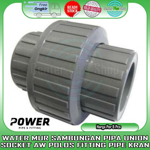 Jual 6 Pcs Watermur PVC Water Mur Pompa Plastik Polos Union Socket Moor ...