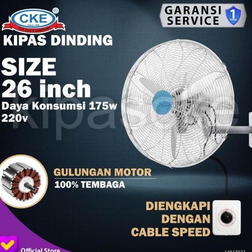 Jual NS CKE Wall Fan WF-NS26 1-3SLV 26Inch Kipas Angin Dinding Tembok ...