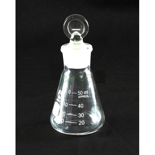 Jual Erlenmeyer Flask 50 ml - Narrow Neck with Graduation with Stopper ...