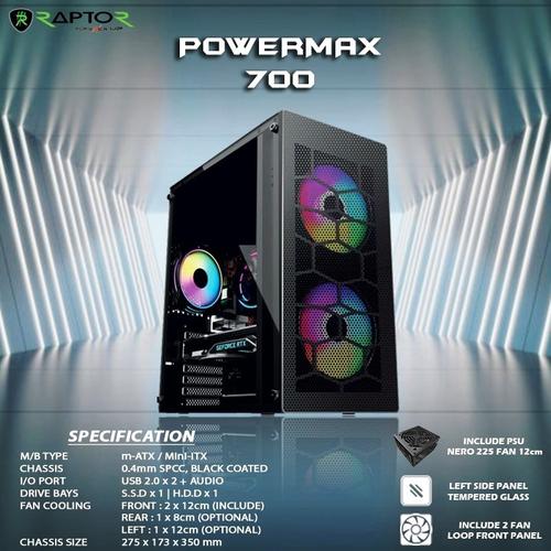 Jual RAPTOR powermax 700 | CASING MATX GAMING VARIAN PSU 500W ...