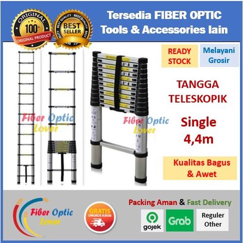 Jual TANGGA TELESKOPIK SINGLE 4.4 METER ALUMUNIUM - KUALITAS BAGUS AWET ...