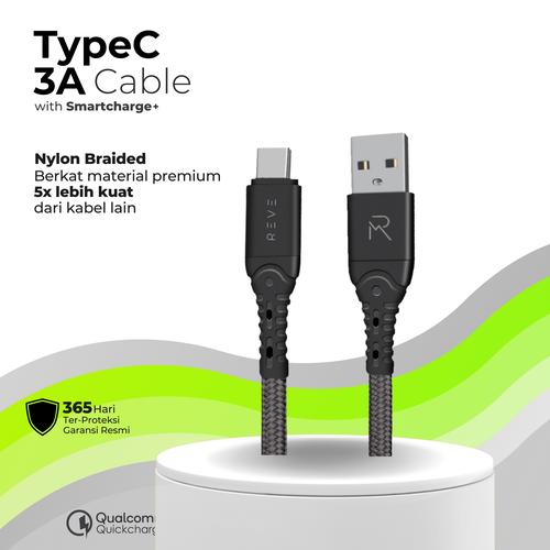 Jual Reve Kabel Data Type-C 3 Ampere Fast Charging, Nylon Braided ...