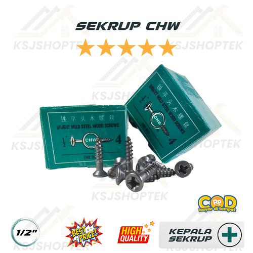 Jual Sekrup Skrup Kayu + Lemari Wood Screw CHW 1/2 x 4 1 Kotak isi ...