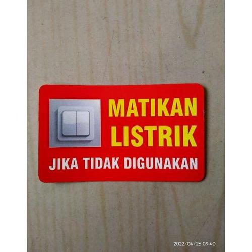 Jual Stiker Matikan Listrik / Stiker Hemat Listrik / Stiker Saklar ...