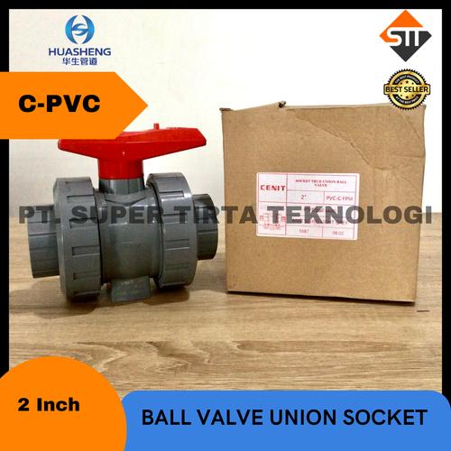 Jual C-PVC Ball Valve Union Socket Sch.80 PN10 - 2 Inch - Kab ...