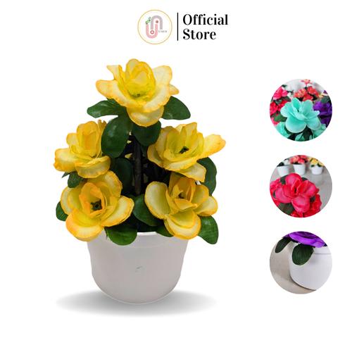 Jual Tanaman Hias Plastik Pot Bunga Mawar Mini Dekorasi Ruangan ...