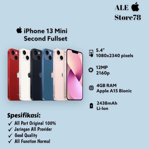 Jual iPhone 13 Mini 128GB 256GB 512GB Second Bekas Mulus Fullset Original - Pink, 13 Mini 128gb ...