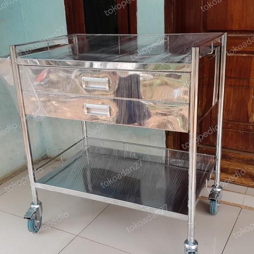 Jual Meja Trolly Instrument 2 susun 2 laci Besar stainless - Kab. Bogor ...