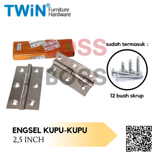 Jual ENGSEL KUPU KUPU TWIN STAINLESS STEEL PINTU KAYU KOKOH KUAT 2,5 ...