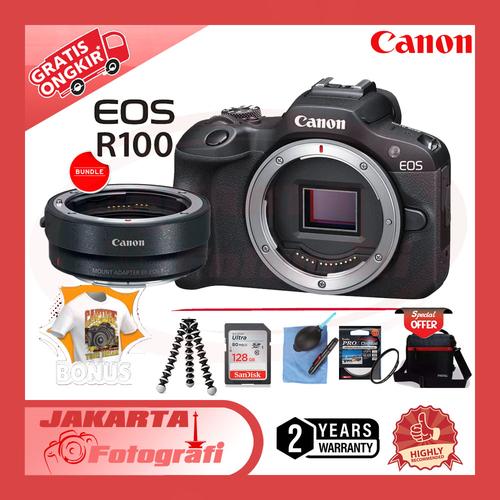 Promo Canon EOS R100 Body Only Mirrorless Camera - BODY+BATT+ADAPT ...