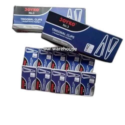 Jual Trigonal Clip No 3 Klip Penjepit Kertas Segitiga JOYKO 1 Box isi10 ...
