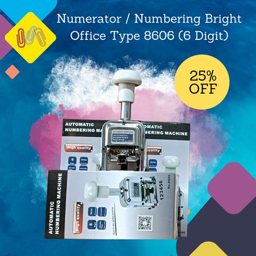 Jual NUMBERING MACHINE / NUMERATOR BRIGHT OFFICE (6 DIGITS) TYPE 8606 ...