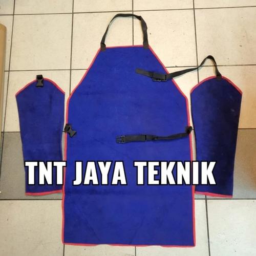 Jual APRON LAS DADA TANGAN CELEMEK KULIT LAS APRON KULIT SET WELDING ...