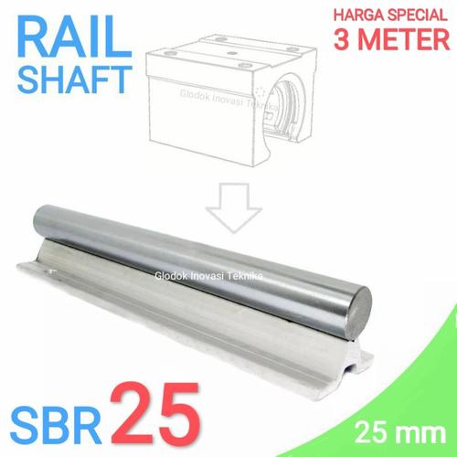 Jual As SBR25 SBR 25 linear guide rail rel support 25mm 25 mm - 3 meter ...