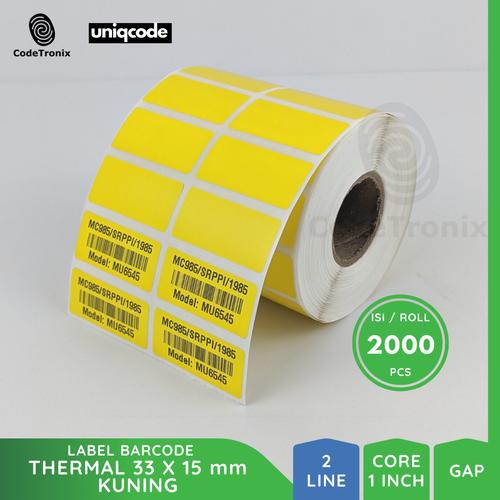 Jual Label Stiker Kertas Barcode Uniqcode Thermal 33x15mm 2 Line Warna ...