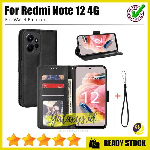 Jual Flip Case Xiaomi Redmi Note 12 4G Wallet Kulit Casing Dompet ...
