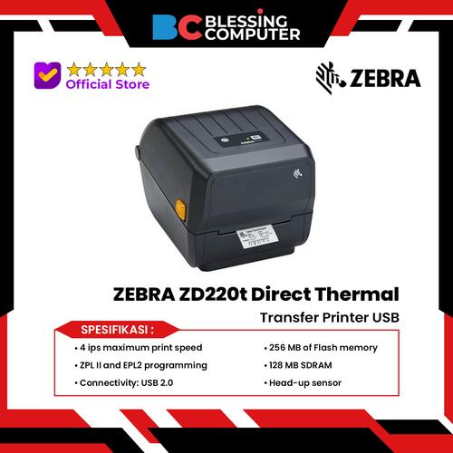 Jual ZEBRA ZD220t Direct Thermal Transfer Printer USB - Kota Denpasar ...