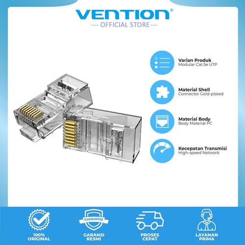 Jual Vention Konektor RJ45 Cat.5e UTP Modular Jack Plug Connector ...