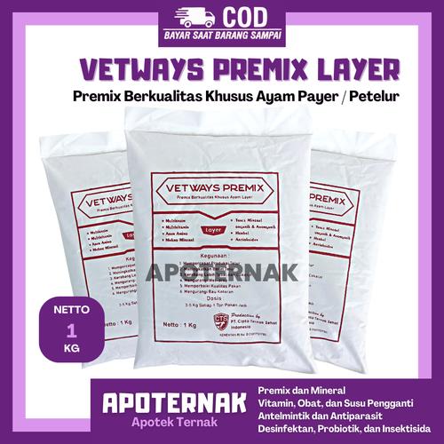 Jual VETWAYS PREMIX LAYER 1 kg Premix Ayam Petelur Komplit Premium ...