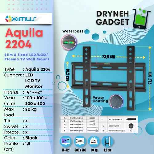 Jual Bracket TV Oximus Aquila 32 40 43 50 55 65 inch Waterpass 14" - 65 ...