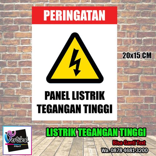 Jual Stiker Vinyl Perhatian Peringatan Panel LIstrik Tegangan Tinggi ...