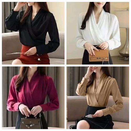 Jual atasan baju blouse kerja kantor wanita cantik bluss lengan panjang ...
