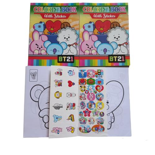 Jual buku mewarnai + stiker karakter / buku stiker + mewarnai kpop ...
