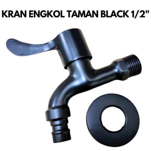 Jual Kran Stainless Keran Air Tembok Taman Engkol Black 1/2" Model ...