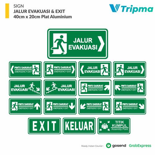 Jual Rambu Jalur Evakuasi - Kotak 20cm x 40cm Plat Alumunium - Plat ...