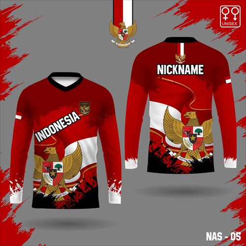 Jual jersey garuda indonesia lengan panjang kaos garuda custom nama ...