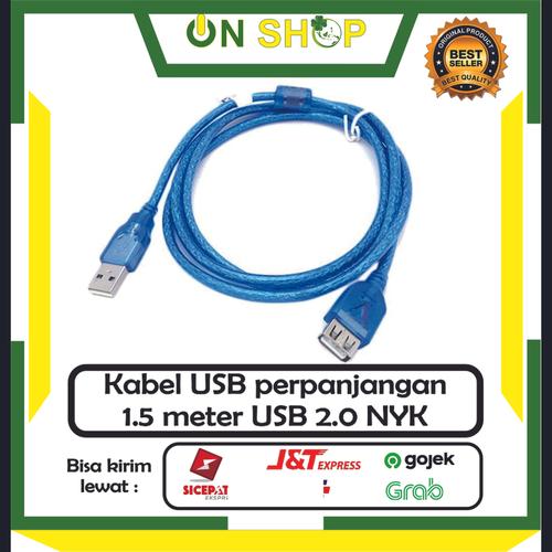 Jual Kabel USB perpanjangan 1.5 meter USB 2.0 NYK / kabel usb extender ...