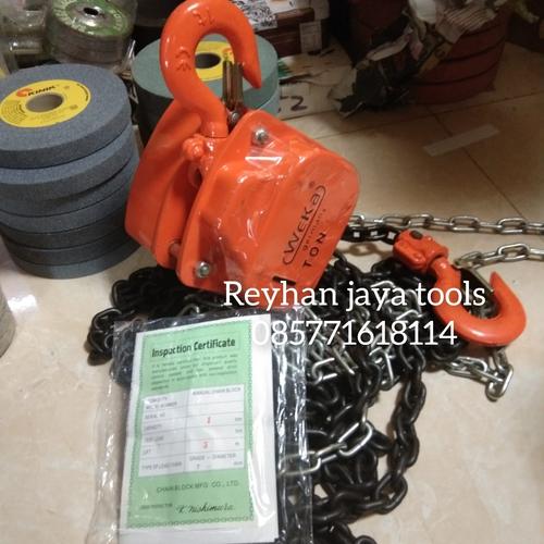 Jual chain Block Takel 1 Ton x 3 meter.5 meter .10 Mtr.12 meter WEKA ...